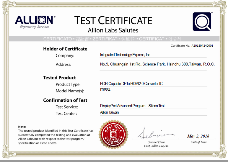 VESA Display HDR and HDR10+ Testing Services | Allion Labs