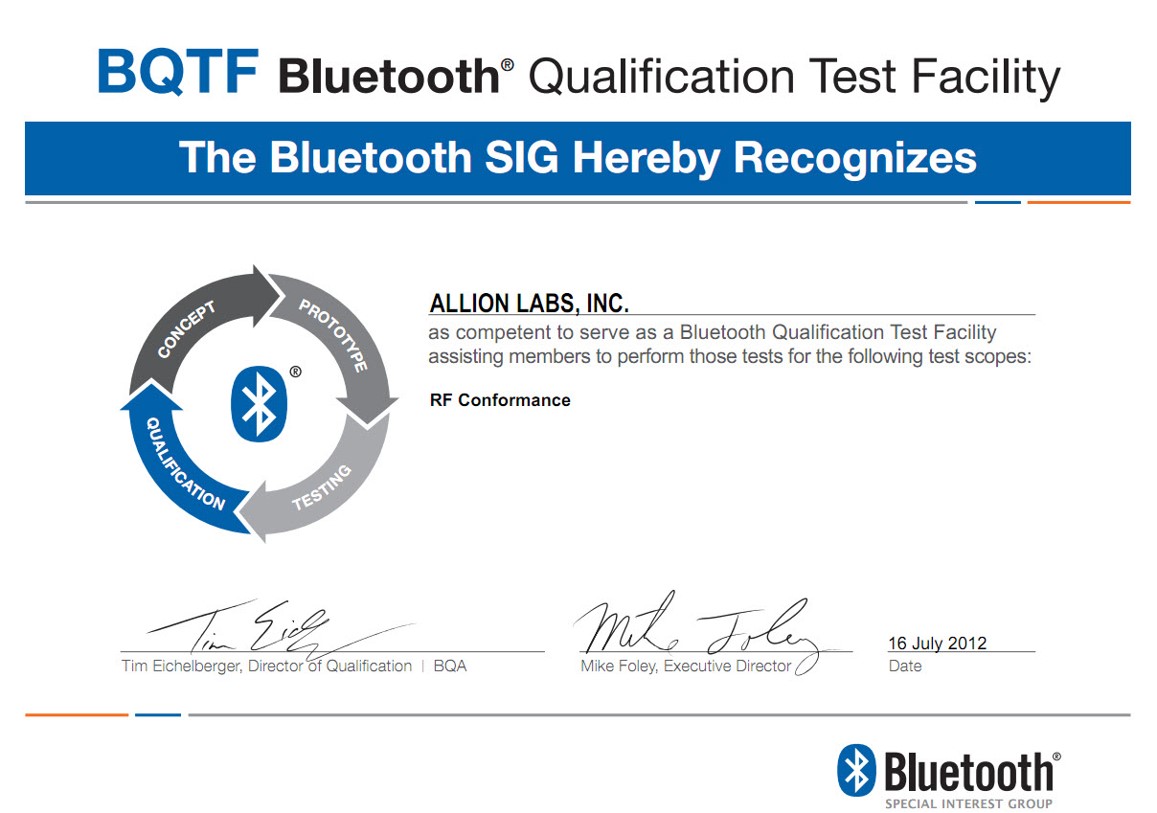 Bluetooth Qualification Testing | Allion Labs